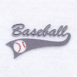 Baseball Script Tail Embroidery Design | AnnTheGran.com