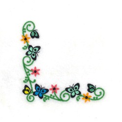 Butterfly Corner Embroidery Design | AnnTheGran.com