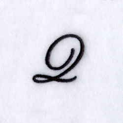 Script Q Embroidery Design | AnnTheGran.com