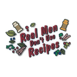 Real Men Dont Use Recipes Embroidery Design | AnnTheGran.com