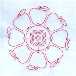 Apple Stipple Embroidery Design | AnnTheGran.com