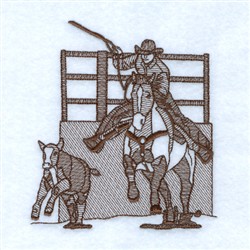 Rodeo Calf Roping Embroidery Design | AnnTheGran.com