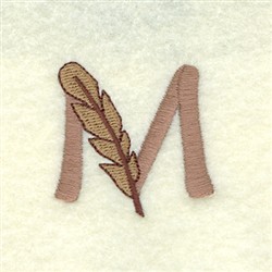 Feather Letter M Embroidery Design | AnnTheGran.com