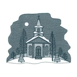 Winter Church Embroidery Design | AnnTheGran.com