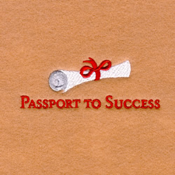 Passport to Success Embroidery Design | AnnTheGran.com