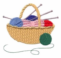 Knitting Basket Embroidery Design | AnnTheGran.com