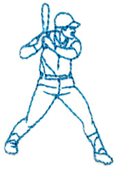 Baseball Player Outline Embroidery Design | AnnTheGran.com