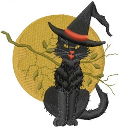 Halloween Cat Embroidery Design | AnnTheGran.com