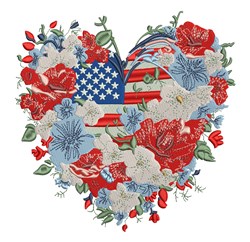 USA Heart Flag Embroidery Design | AnnTheGran.com
