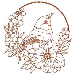 Floral Bird Outline Embroidery Design | AnnTheGran.com
