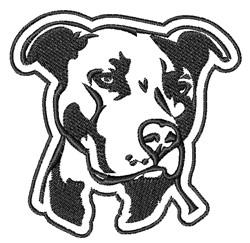 Pit Bull Outline Embroidery Design | AnnTheGran.com