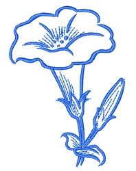 Trumpet Flower Outline Embroidery Design | AnnTheGran.com