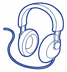 Headphone Outline Embroidery Design | AnnTheGran.com