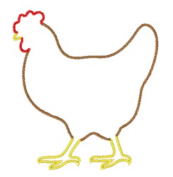 Strutting Chicken Outline Embroidery Design | AnnTheGran.com