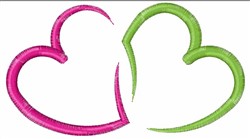 Double Heart Outline Embroidery Design | AnnTheGran.com