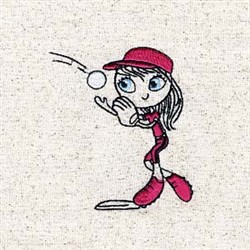 Softball Girl Embroidery Design | AnnTheGran.com