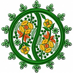 Beautiful Yin Yang Flowers Embroidery Design | AnnTheGran.com