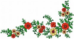 Spring Floral Corner Border Embroidery Design | AnnTheGran.com