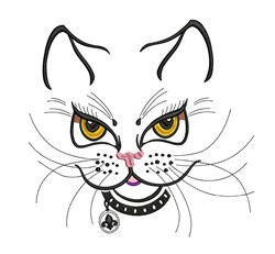 Cat Head Embroidery Design | AnnTheGran.com