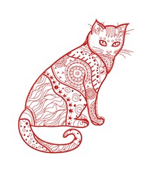 Redwork Cat Embroidery Design | AnnTheGran.com