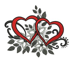 Twin Hearts Embroidery Design | AnnTheGran.com
