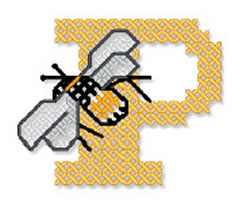 Bee Alphabet - Letter P Embroidery Design | AnnTheGran.com