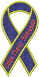 Colon Cancer Awareness Embroidery Design | AnnTheGran.com