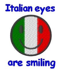Italy Smiley Eyes Embroidery Design | AnnTheGran.com