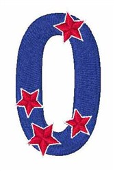 Patriotic Number 0 Embroidery Design | AnnTheGran.com