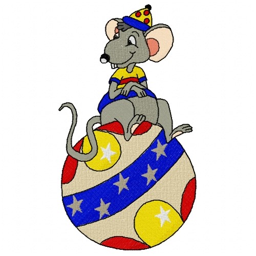 Circus Mouse Embroidery Design | AnnTheGran