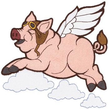 Flying Pig Embroidery Design | AnnTheGran