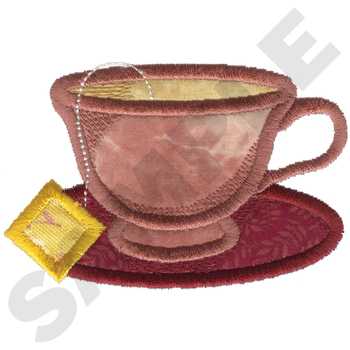 Tea Cup Embroidery Design