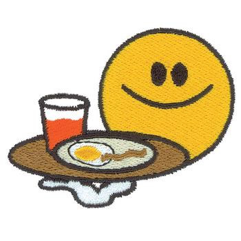 Smiley Face Waiter Embroidery Design | AnnTheGran