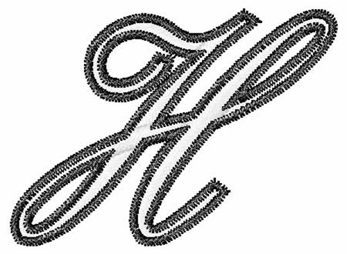 Cursive Upper Case H Embroidery Design | AnnTheGran