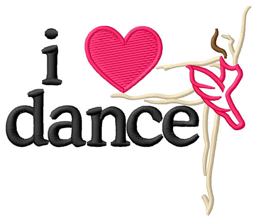 Text and Shapes Embroidery Design: I love Dance/Ballet from Grand Slam ...