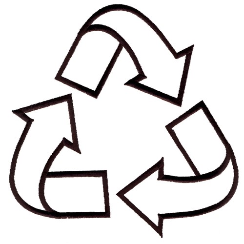 Outlines Embroidery Design: Recycle Symbol Outline from Grand Slam Designs
