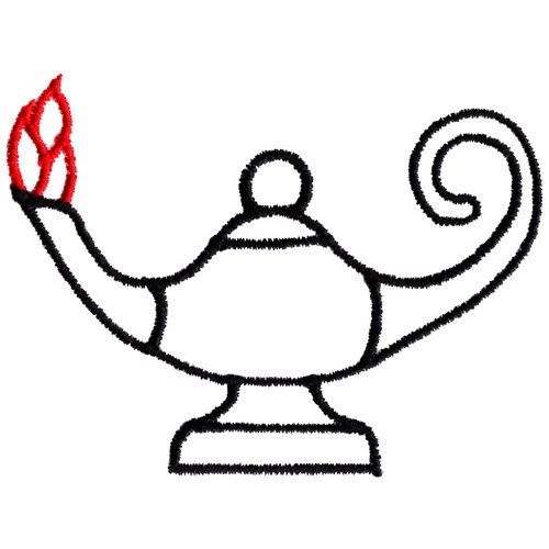 Lamp of Knowledge Embroidery Design | AnnTheGran