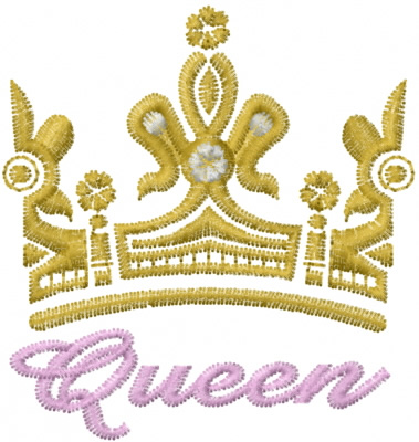 Text and Shapes Embroidery Design: Queens Royal Crown from Machine ...
