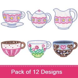 Time For Tea Applique Embroidery Designs | AnnTheGran.com