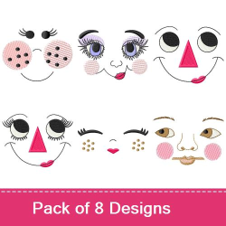 Doll Faces Embroidery Designs | AnnTheGran.com