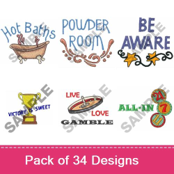 A Collection Of Captions Embroidery Designs | AnnTheGran.com