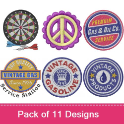 Vintage Auto & Round Logos Embroidery Designs | AnnTheGran.com