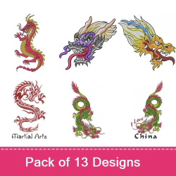 Asian Dragons Embroidery Designs | AnnTheGran.com