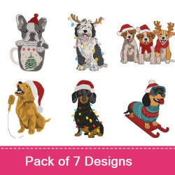 Christmas Dogs Embroidery Designs | AnnTheGran.com