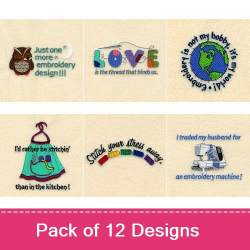 Embroidery Phrases Design Pack Embroidery Designs | AnnTheGran.com