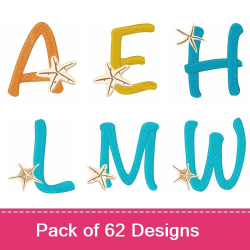 Seashell font Embroidery Designs | AnnTheGran.com