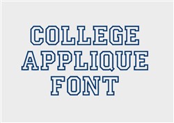 College applique Embroidery Font | AnnTheGran.com