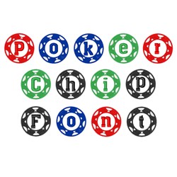 Poker Chip Font Embroidery Font | AnnTheGran.com