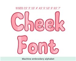 Chubby Cheeks Applique Font Embroidery Font | AnnTheGran.com