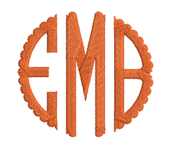 Scalloped Circle Monogram Font Embroidery Font | AnnTheGran.com